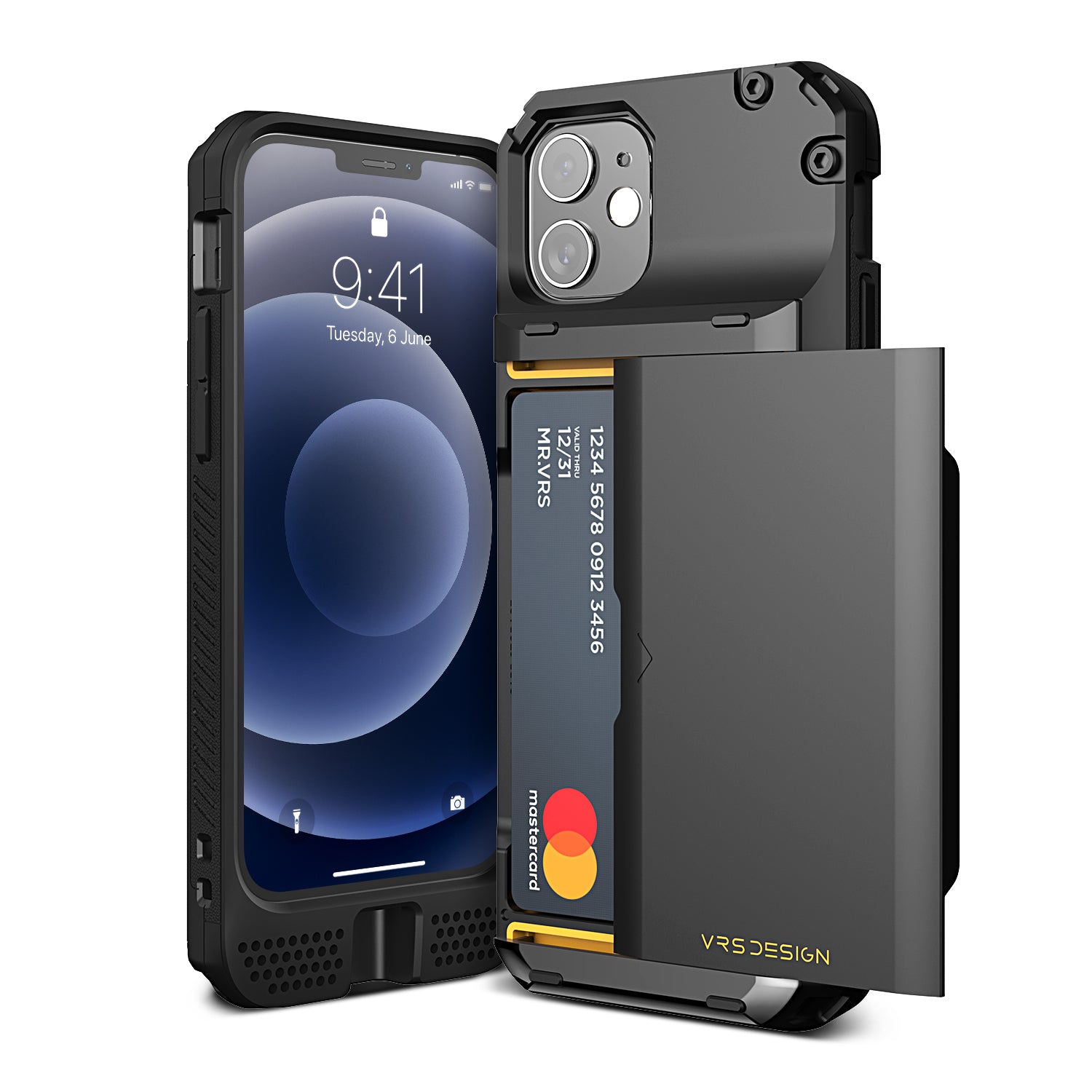 Rugged modern Apple iPhone 12 mini durable wallet case by VRS DESIGN ...